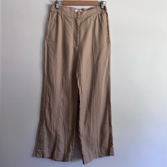 COS | Pants & Jumpsuits | Cos Tan Linen Wide Leg Pants | Poshmark